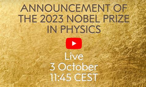 Premio Nobel Per La Fisica 2023 La Diretta Dell Evento E I Candidati