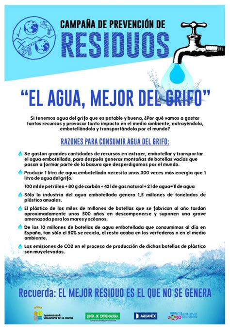 El agua mejor del grifo campaña de prevención de generación de
