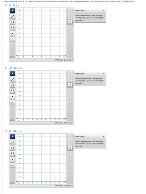 Solved Show A Separate Graph Of The Constraint Lines And The Chegg