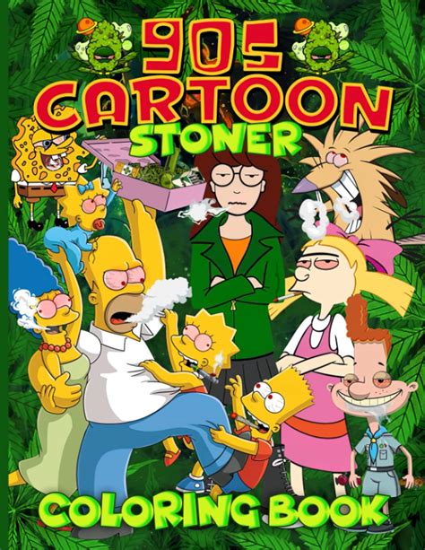 90s Cartoon Stoner Coloring Book 90s Cartoon Stoner Adult Trippy