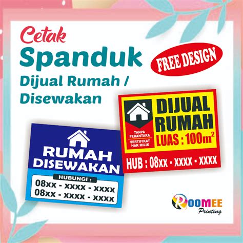Jual CETAK SPANDUK MURAH SPANDUK RUMAH DIJUAL DISEWAKAN DIKONTRAKAN