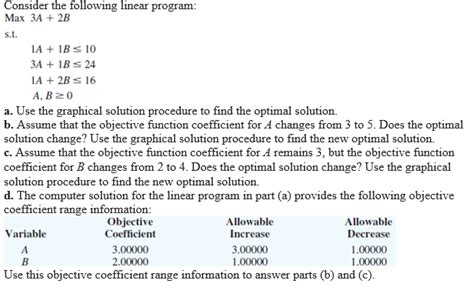solved consider the following linear program max 3a 2b