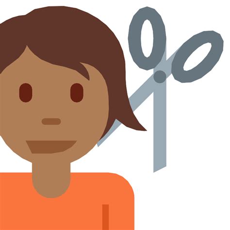 Person Getting Haircut Medium Dark Skin Tone Vector SVG Icon SVG Repo