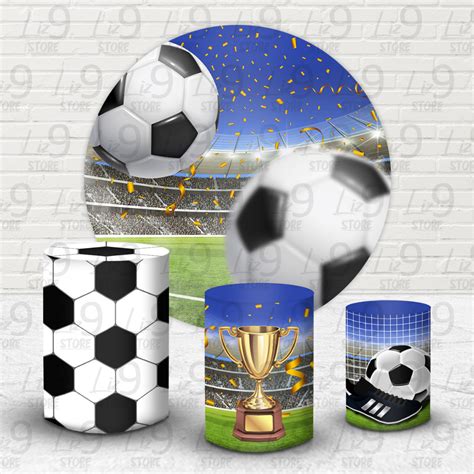 Kit Painel Redondo Sublimado Futebol 1 50M Trio Capas De Cilindro C