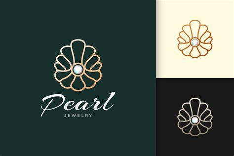 Luxury And High End Pearl Logo In Shell Represent Jewel Or Classy