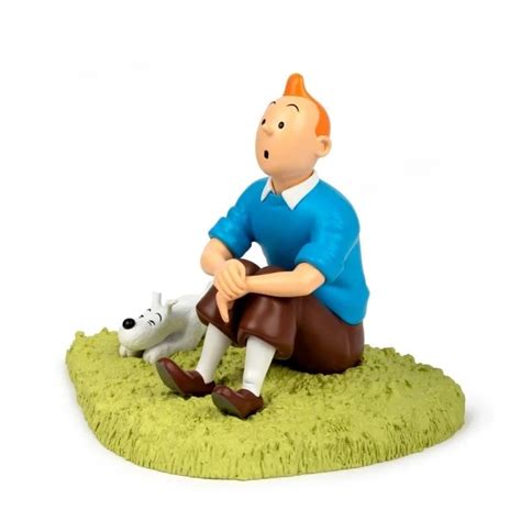 Tintinimaginatio Kuifje Beeld Kuifje Zittend In Het Gras Collectura