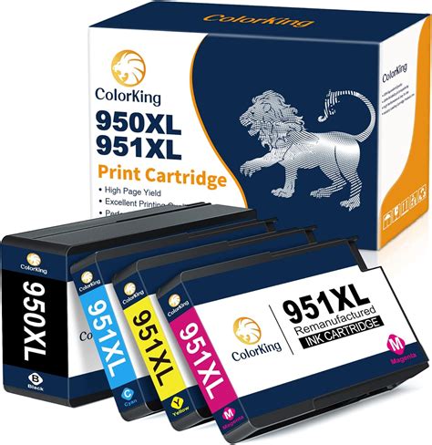 Colorking Lot de 4 cartouches d encre reconditionnées pour imprimante