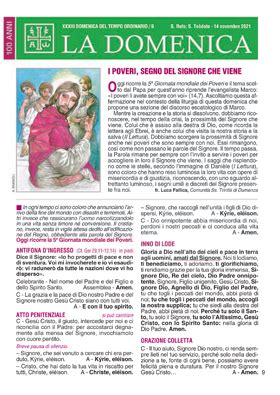 XXXIII DOMENICA DEL TEMPO ORDINARIO B La Domenica