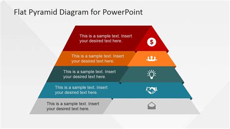 5 Levels Flat Pyramid Diagram Template For PowerPoint SlideModel