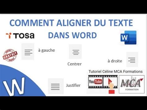 Tuto C Line Mca Comment Aligner Le Texte Dans Word Youtube