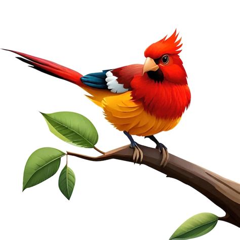 Ilustração vetorial bonito desenho animado de arara sentado no galho
