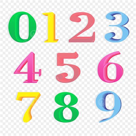 Colorful Numbers Clipart Transparent Background 3d Numbers Colorful
