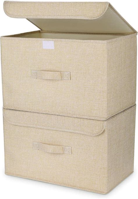 Dimj Lot De Bo Tes De Rangement Pliables En Tissu Avec Couvercle