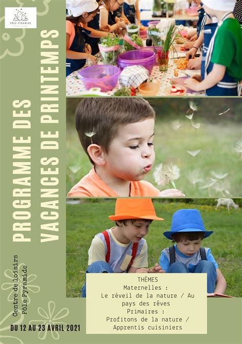 programme vacances PRINTEMPS 2021 p1 Pôle Pyramide