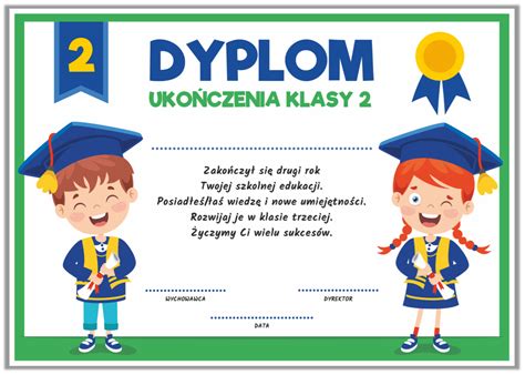 Dyplom Ukończenia klasy 2 wzór 12 SzkolneNaklejki pl