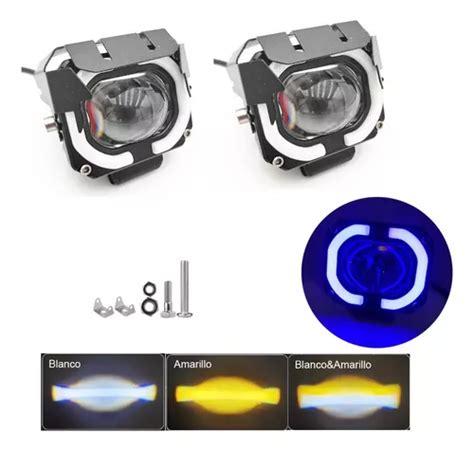 Par Faros Auxiliares Led Lupa 80w Con Luces Diurna Auto Moto Meses