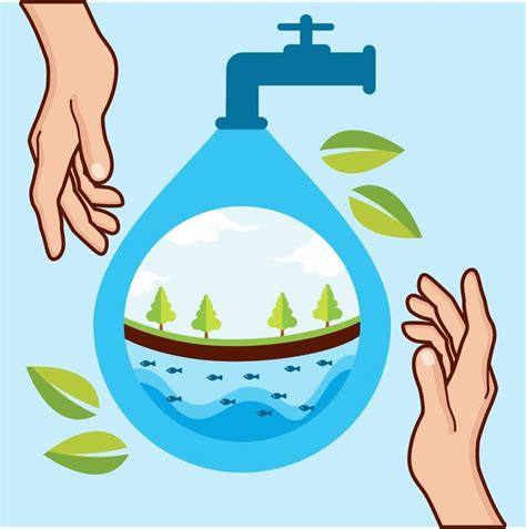 ilustración vectorial de ahorrar agua di 2024