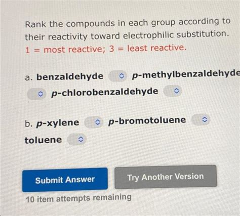 Solved Rank The Compounds In Each Group According To The