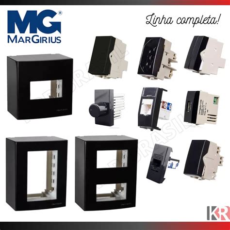 Caixa Sobrepor Sistema X Preto Brilhante Sleek Margirius Escorrega
