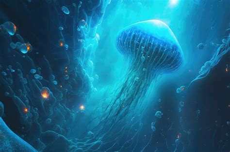Premium Photo Fantastic Jellyfish In Space Floating Through Ethereal
