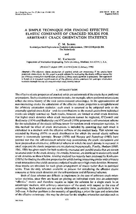 pdf simple technique for finding effective elastic constants of cracked solids for arbitrary