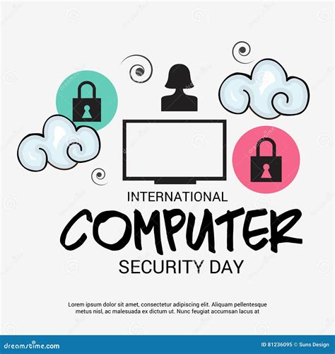 D A Internacional De La Seguridad Inform Tica Stock De Ilustraci N
