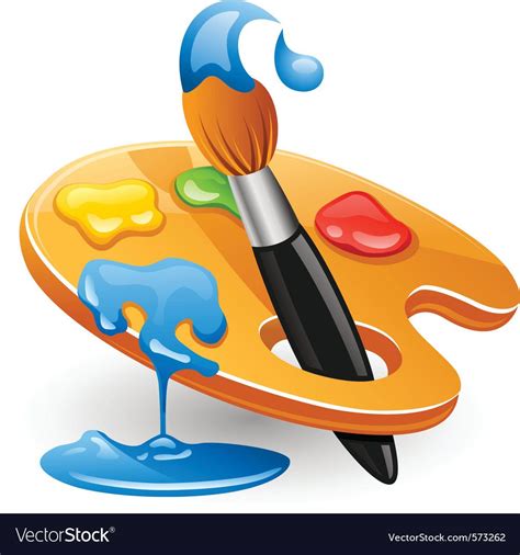 Palette And Paintbrush Royalty Free Vector Image Art Paint Party