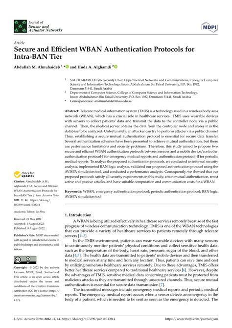 pdf secure and efficient wban authentication protocols for intra ban tier