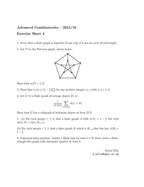 exercise 4 questions advanced combinatorics 2015 16 exercise sheet 4 1 prove that a