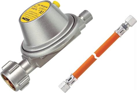 GOK Regulador de baja presión 0 8 kg h 30 mbar EN61 con manguera de gas