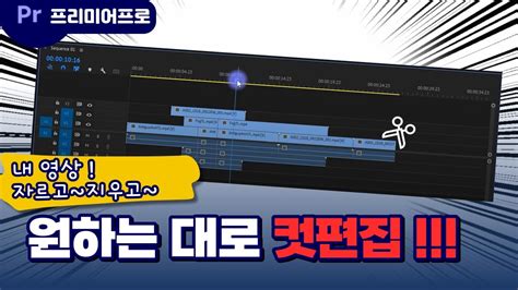 프리미어프로 영상 컷편집 클립 이동 삭제 자르기 프레임 이동 타임라인패널 확대 축소 YouTube