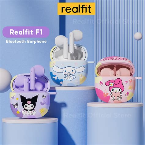 Tai Nghe Bluetooth 5 3 TWS Không Dây Realfit F1 Kèm Hộp Đựng Dễ Thương