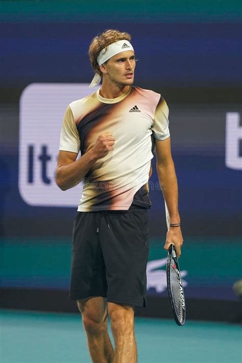 Professional Tennis Player Alexander Zverev Of Germany In Action During
