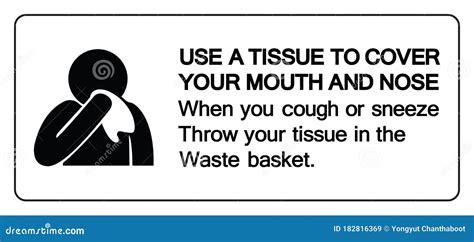 Use A Tissue Cover Your Mouth And Nose Symbol Sign Vector Illustration