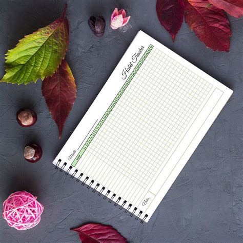 Green Monthly Habit Tracker Digital Planner Printable Fillable Blank