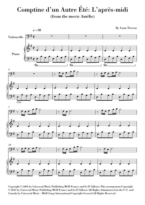 Comptine D un Autre Été L après midi arr Ahiva Editions von Yann