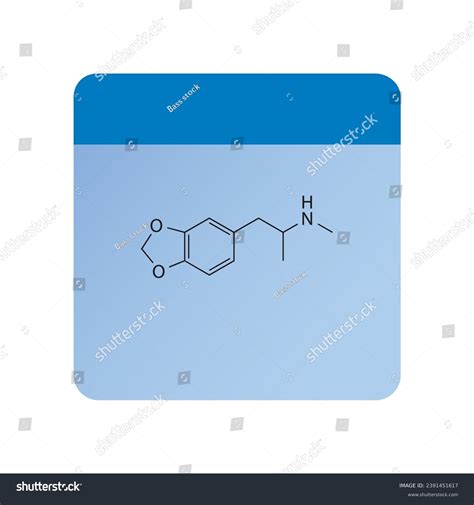 Mdma Molecular Structure Skeletal Formula Diagram Stock Vector Royalty