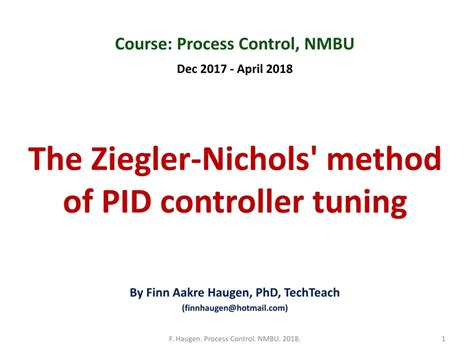 ppt the ziegler nichols method of pid controller tuning powerpoint presentation id 8853652