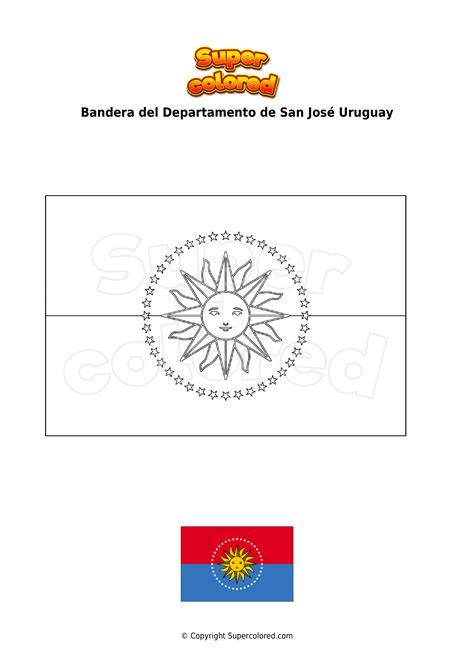 Dibujo para colorear Bandera del Departamento de San José Uruguay