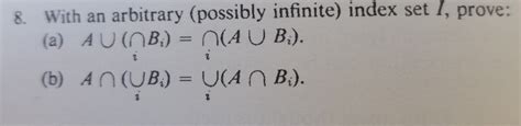 solved 8 with an arbitrary possibly infinite index set 1