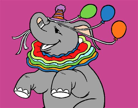Dibujo De Elefante Con Globos Pintado Por En Dibujos Net El D A 6174