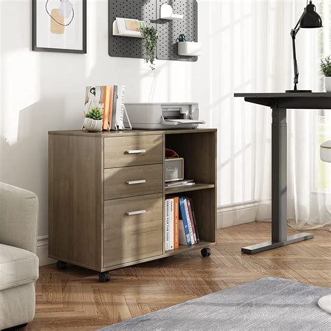 Buy Devaise Drawer Wood File Cabinet Mobile Lateral Filing Cabinet