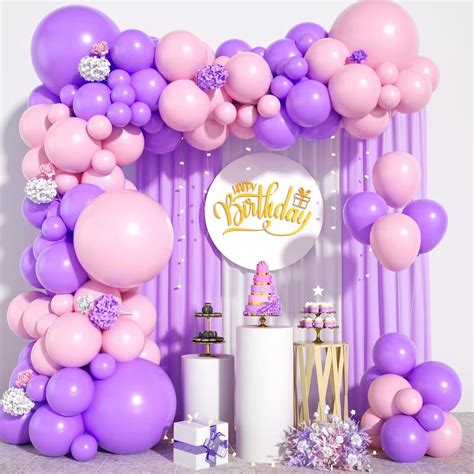 Amazon Pastel Pink Purple Balloon Garland Kit Macaron Pink And