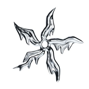 3d Acid Chrome Shuriken Icon Shuriken Chrome PNG Transparent Clipart