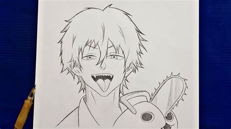 How To Draw Denji Chainsaw Man Dengi And Pochita Step By Step