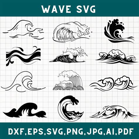 Waves Svg Ocean Waves Svg Sea Waves Svg Ocean Waves Silhouette Wave