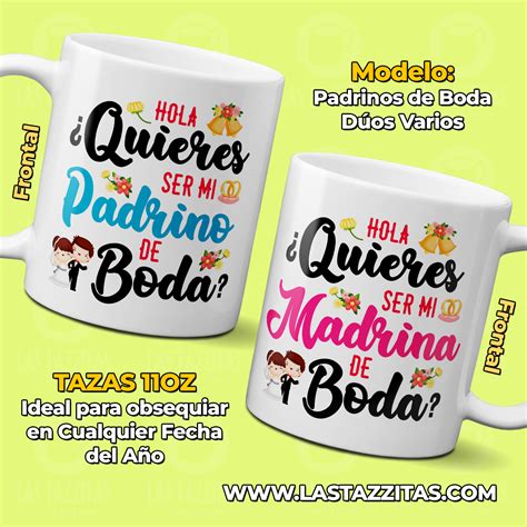 Tazas Dúo 11 Onzas Quieres Ser Mi Madrina Padrino De Boda 299