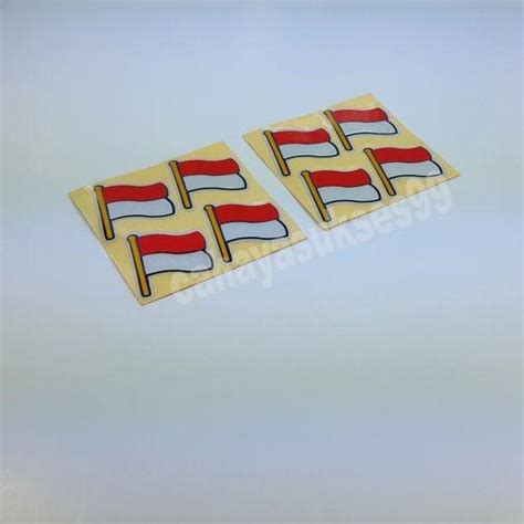 Stiker Motor Bendera Merah Putih Kecil 3 5cm Sticker Helm Reflective