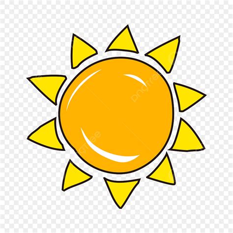 Sun Hands Clipart Transparent Background Hand Drawn Cartoon Cute Sun