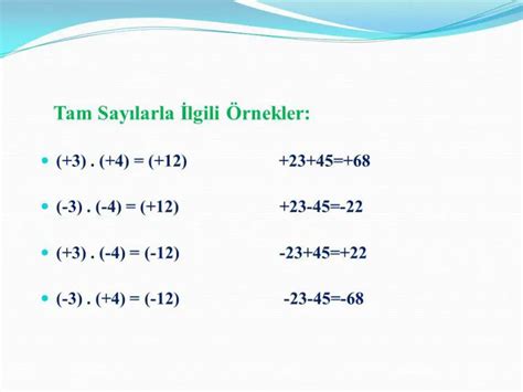 Tam Sayılar Konu Anlatımı ve Testleri umutyasam